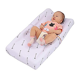 Knlpruhk Changing Pad Cover Set 2 Pack 100% Jersey Knit Cotton Ultra Soft Stretchy Baby Girl Boy Grey Arrows and Black Triangles for a Standard Baby Change Pad