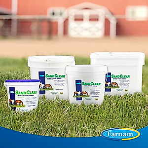 Farnam Sand Clear for Horses Natural Psyllium Crumbles, Veterinarian recommended to support the removal of sand & dirt from the ventral colon, 20 lbs., 64 scoops