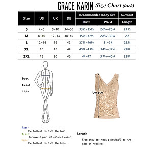 GRACE KARIN Women Shimmer Sequin Sleeveless Camisole Tank Tops Sleeveless Tanks Tops for Outfit Women Gold XL