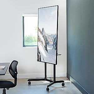 VIVO Mobile Premium TV Cart for 32 to 88 inch Screens up to 154 lbs, Samsung Digital Flipchart, Microsoft Surface Hub 2S, Portrait to Landscape, Shelf, Wheels, Max VESA 600x400, Black, STAND-TV02PB