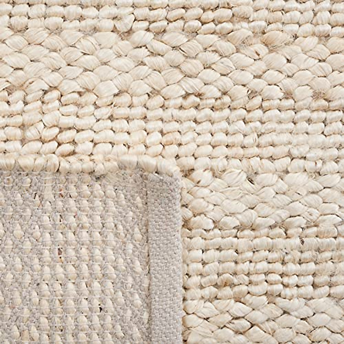 SAFAVIEH Natural Fiber Collection Area Rug - 8' x 10', Bleach, Handmade Braided Woven Jute, Ideal for High Traffic Areas in Living Room, Bedroom (NF212D)