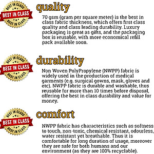 Shoe Covers Disposable Indoor Non-Slip - Premium Gift Packaging, Reusable Booty Cover, Thickest 70gsm Fabric, Extra Durable, Water Resistant, Extra Large One Size Fits All US13 Booties