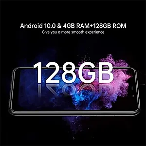 OUKITEL C22 Unlocked Cell Phone, 2021 Dual SIM Smartphone 5.86 Inch HD Screen+, 4GB+128GB Android 10 T-Mobile, Rear 3 Camera Face/Fingerprint ID(Black)