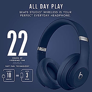 Beats Studio3 Wireless Bluetooth Headphones - Blue/Core (Renewed)