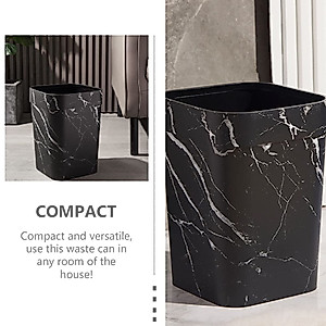 Zerodeko Waste Basket Square Small Trash Can Plastic Small Wastebasket Black Garbage Container Bin Garbage Can for Home, Kitchen, Bathroom, Office (14 L) Black Bathroom Decor