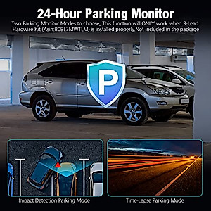 Sarmert Dash Cam Front and Rear with 64GB SD Card, 4K Car Dashcam+1080P Backup Camera Built-in 5G WiFi GPS, Small Dual Dash Camera for Cars with WDR Night Vision, 170° Wide Angle, 24H Parking Mode