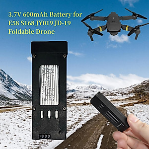 VOCTI 3.7V 600mAh Battery for E58 S168 JY019 JD-19 Foldable Drone Original Battery RC Aircraft Battery Accessory with USB Charging Cable (3 Pack)