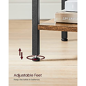 VASAGLE Nightstand with Drawer, End Table, Bed Side Table, Small Table, Tall Night Stand with Fabric Storage and Shelf for Bedroom, Dorm, Easy Assembly, Rustic Brown and Black ULGS021B01
