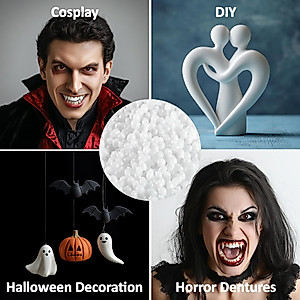 Sukh 14.8oz Moldable Plastic Pellets - Thermoplastic Beads Polymorph Plastic Meltable Plastic Reusable Thermal Beads for Crafts,DIY,Cosplay,Temporarily Repair,Modeling,Halloween Vampire Teeth Fangs