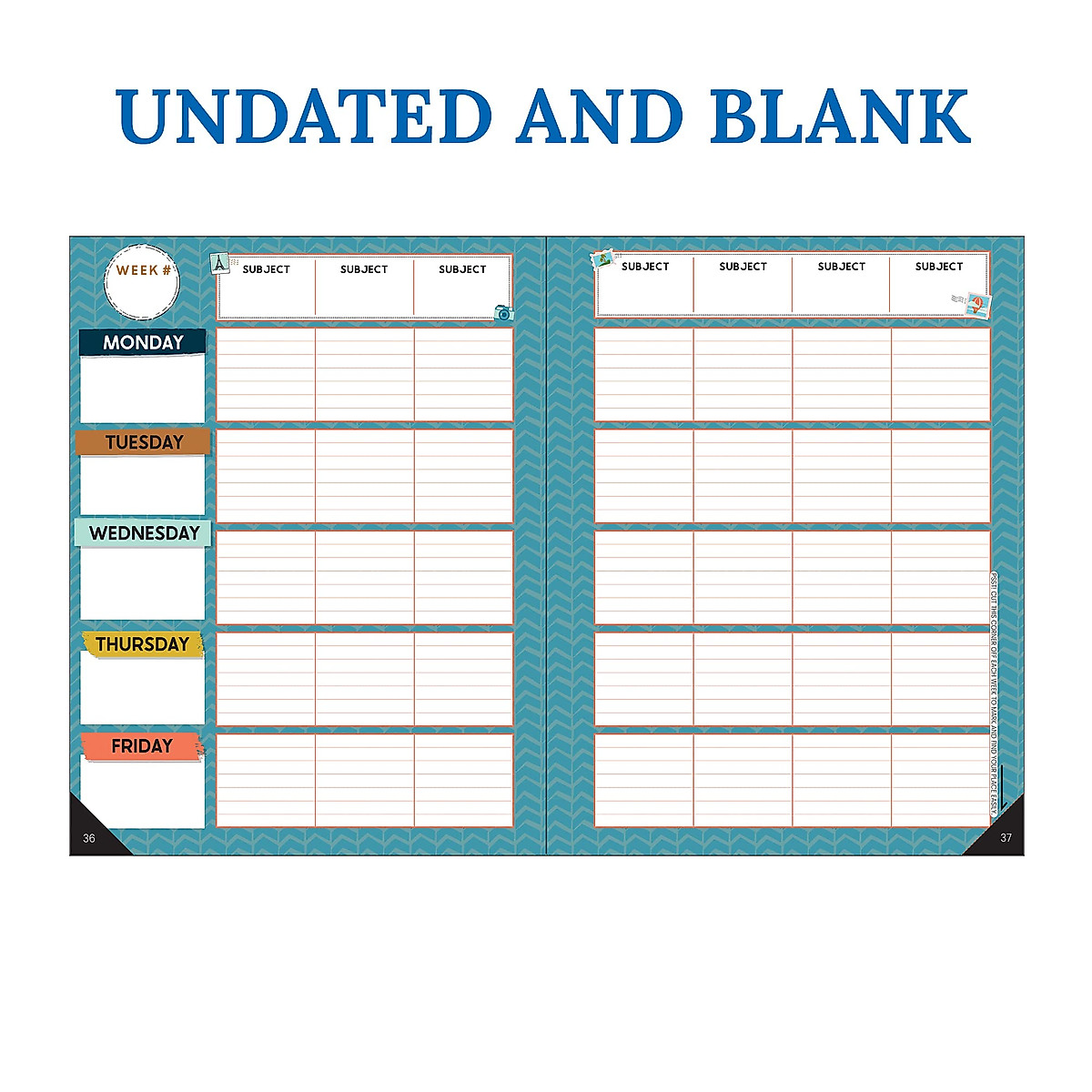 Carson Dellosa Let's Explore Teacher Planner, 8" x 11" Spiral Bound Teacher Planner With Planner Stickers, Undated Daily Planner, Weekly & Monthly Planner & School Supplies for Classroom Organization