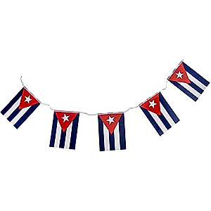 Juvale Cuban String Flags - 100-Piece Pennant Banner Hanging Decoration, Cuba Flag Garland for Indoor Outdoor Display, 5.75 x 8 Inches, 82 Feet Total Length