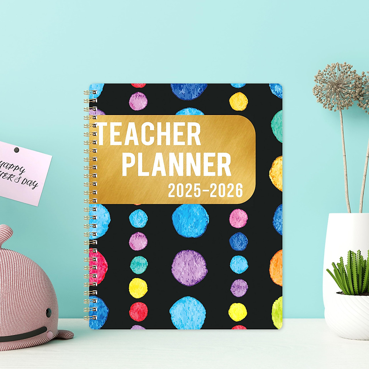 2023 Planner – Weekly and Monthly Planner 2023, Jan 2023 – Dec 2023, 2023 Weekly Monthly Planner with Monthly Tab, 8.46" x 6.37", Twin-Wire Binding, Thick Paper, Back Pocket, Elastic Closure - Black Pattern