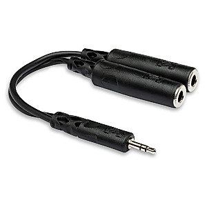 Hosa YMP-233 3.5 mm TRS to Dual 1/4" TRSF Y Cable