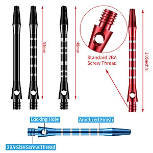 30 Pcs Dart Shafts for Steel Tip Medium 2BA Thread Aluminium Alloy Dart Stems 50 mm 53 mm with Rubber Rings Replacement Harrows Dart Accessories and Flights(Classic Style,Multi Colors)