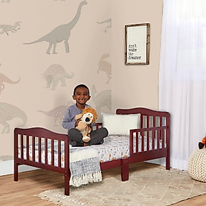 Dream On Me Classic Design Toddler Bed in Cherry, Greenguard Gold Certified 57x28x30 Inch (Pack of 1)