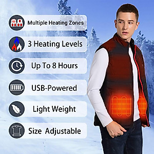 Hoson Heated Vest,Electric Lightweight Heated Vest For Men Women,Skating for Heated Jacket/Sweater/Thermal Underwear Battery