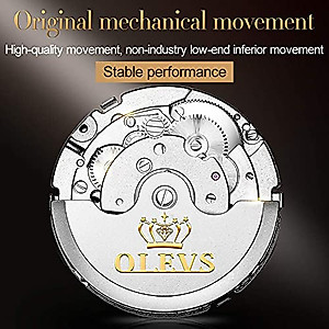 OLEVS Self Winding Blue Watches for Men Automatic Mechanical Tourbillon Stainless Steel Waterproof Luminous Luxury Dress Wrist Watches