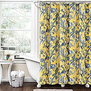 Lush Decor Dolores Shower Curtain, 72" x 72", Yellow