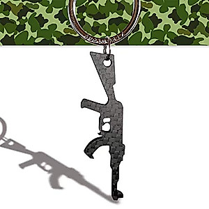 CRMPro Carbon Fiber Bottle Opener 2 Pack, Ultralight Keychain Bottle Openers for Outdoor Campaign Bar Restaurant, Portable Wine Opener Best Gift for Men Soldier