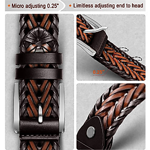 bULLIANT Mens/Women belts, Leather Woven braided belts for Men Casual Jeans Golf,Anyfit,Gift boxed