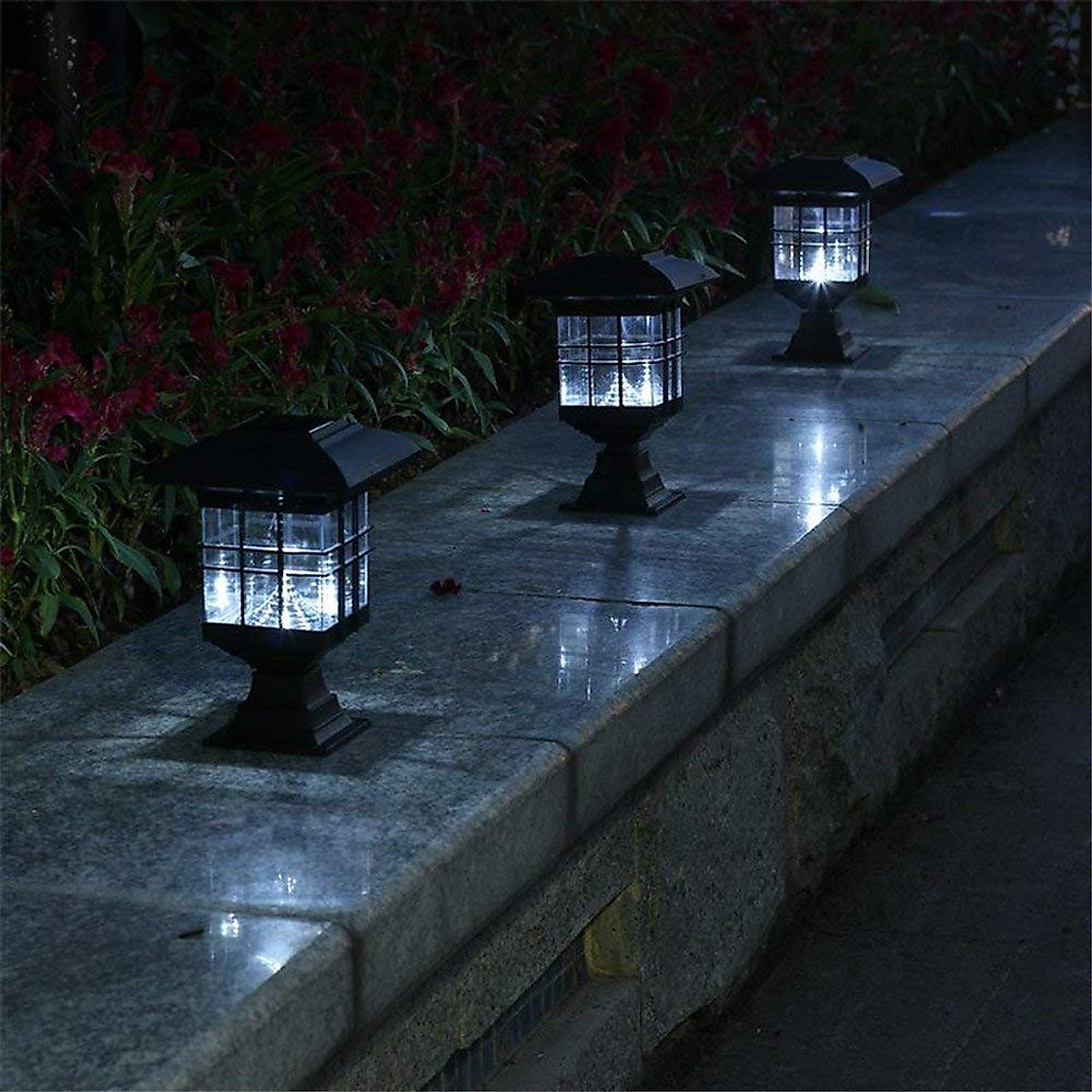 LED Solar Outdoor Light Waterproof Decorative Outside Solar Wall Lamp Portable Pillar Stigma Lawn Light for Home Garden Column Cage Path Landscape Grass Street Patio Backyard Villa Decoration 2 Pack