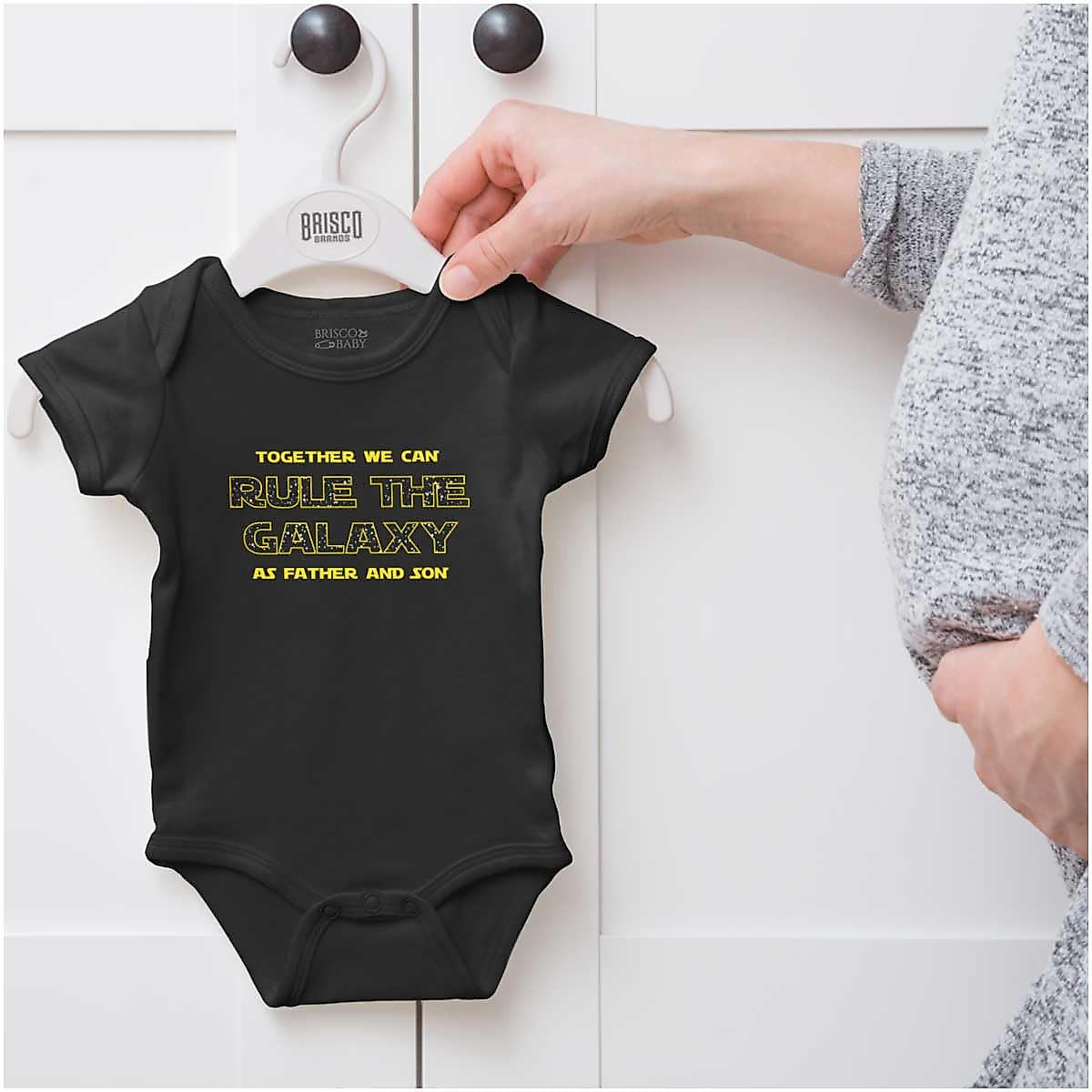 Brisco Brands Together We Rule Galaxy Father Son Baby Romper Boys or Girls