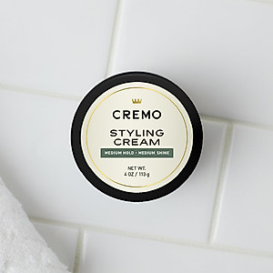 Cremo Hair Styling Cream, Barber Grade, Medium Hold, Medium Shine Hair Products, 4 Oz