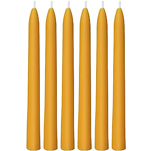 Viyffo 8 Inch Beeswax Taper Candles Set of 6, Natural Unscented Bee Wax Candle, Long Tall Tapered Candlesticks Wedding Home Decor Dinner