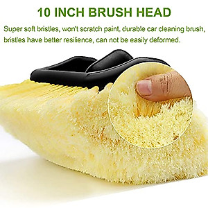 Anyyion 51-Inch Car Wash Brush with 10-Inch Soft Bristle, On/Off Switch for Car Truck Boat Washing Brush, Perfect for Cleaning House Siding, Auto Cars, Trucks, SUV, RV, Floors and More!