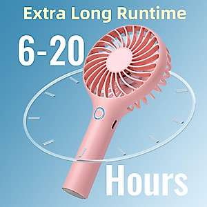 Ambandier Portable Handheld Fan, 3 Speeds Mini Portable Fan, Powerful Wind Hand Fan with Large Battery, Battery Operated Small Personal Fan for Indoor Outdoor Travel Concert Summer Gift.