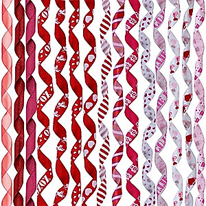 18 Rolls 100 Yards Valentine Ribbons Trims Printed Grosgrain Ribbons Multicolor Organza Ribbons Satin Ribbons 3/8″ Wide for Wedding Valentine’s Day Gift Wrapping DIY Crafts