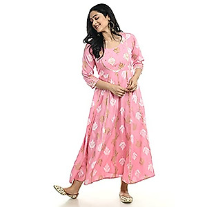 AnjuShree Choice Women Indian Party wear Rayon Kurti Pink