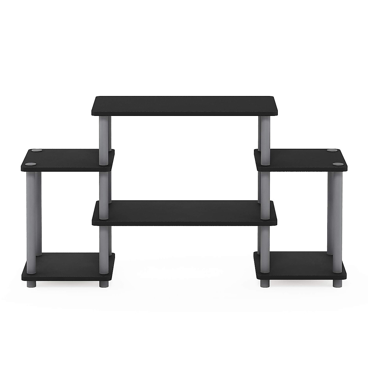 Furinno Turn-N-Tube No Tools Entertainment TV Stands, Black/Grey