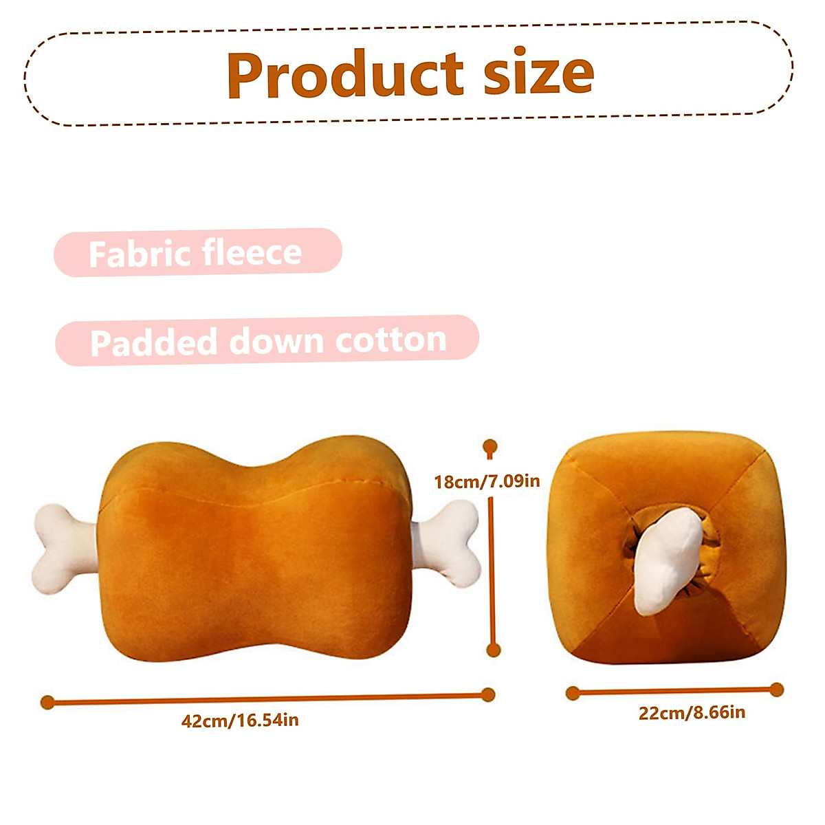 Weduspaty One Piece Plush Bone Pillow with Arm Hole Funny Meat Bone Desk Nap Pillow Stuffed Soft Throw Pillow Doll Separable Plush Pillow Doll Gift for Sleeping, Cuddle Pillow