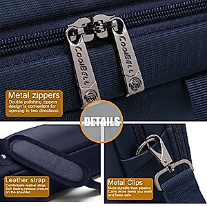 CoolBELL 17.3 inch Laptop Messenger Bag Multi-functional Briefcase Multi-compartment Handbag Include shoulder strap For Macbook/Acer/HP/Dell Alienware/Lenovo/Men/Women (Blue)