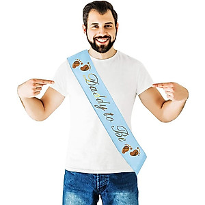 Daddy To Be & Mommy To Be Sash For Baby Shower- Blue w/Gold Lettering Baby Gender Reveal Ideas Boy Ideas Dad Diaper Party Favor New Father Gift Prince Decorations Dadchelor Baby Gifts Little Man