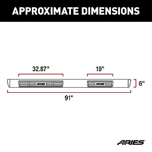 ARIES S2891 91-Inch Oval Polished Stainless Steel Nerf Bars, Brackets Sold Separately