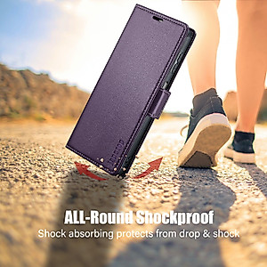 Samsung Galaxy A14 5G Case,Samsung Galaxy A14 5G Wallet Case with Card Holder [RFID Blocking] Kickstand Magnetic,Leather Flip Case Wallet for Samsung Galaxy A14 5G 6.6 Inch (Fashion Purple)