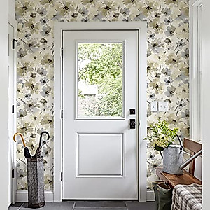 JiffDiff Watercolor Flower Peel and Stick Wallpaper Floral Peel and Stick Wallpaper Honey Wheat Yellow Wallpaper Stick On Wallpaper