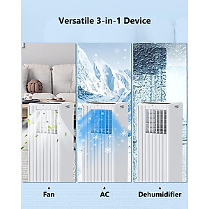 Takywep Portable Air Conditioner,8000BTU(ASHRAE) Potable AC with Dehumidification and Fan Function,Remote Control Air Conditioner for Bedroom Kitchen Office,Cooling Area up to 300 Sq.Ft