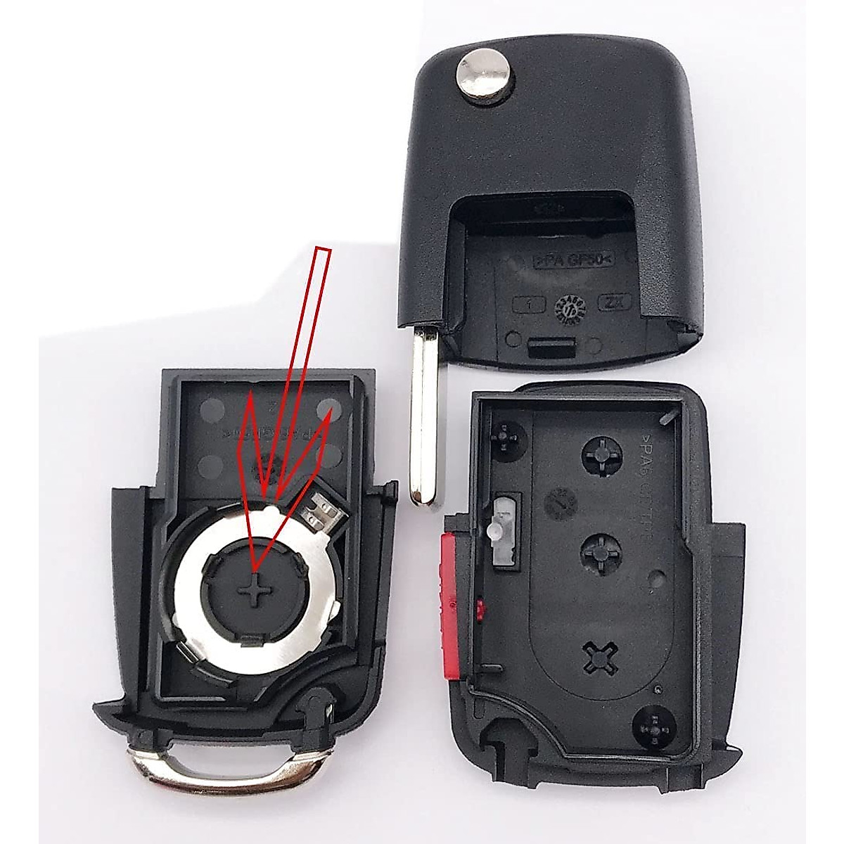 4 Buttons Folding Flip Replacement Key Fob Cover Case fit for VW Volkswagen Jetta Passat Golf Beetle Rabbit GTI CC EOS Keyless Entry Key Fob