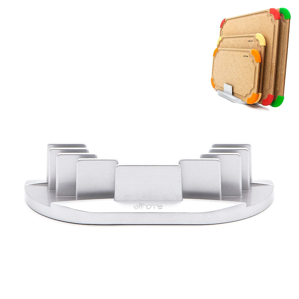 Elihome Cutting Board Rack Chopping Board Organizer Pot Pan Lids Holder Thin Bakeware Baking Tray Drying Display Stand Kitchen Countertop Cupboards Cabinet Office Sturdy Metal