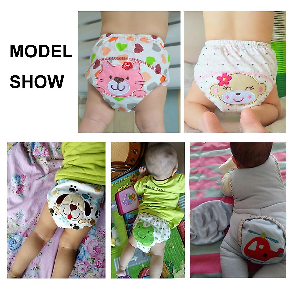 Orinery Cotton Reusable Baby Training Pants Unisex Potty Toddler Underpants Kids Waterproof Breathable Underwear 6-Pack (KT005-A, 2-3T)