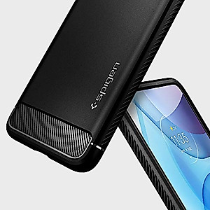 Spigen Rugged Armor Designed for Moto G Power (2021) Case [NOT Compatible with Moto G Power (2020)] - Matte Black