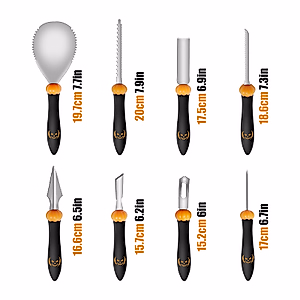2022 NEW 8PCS Pumpkin Carving Kit, Heavy Duty Stainless Steel Knife Set for Kids Adults,Pumpkin Carving Set with Carrying Case and Sticker