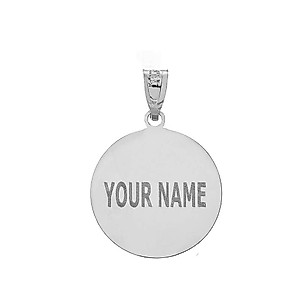 Sports Charms Certified 14k White Gold Customized Soccer Ball Pendant with Your Name and Number
