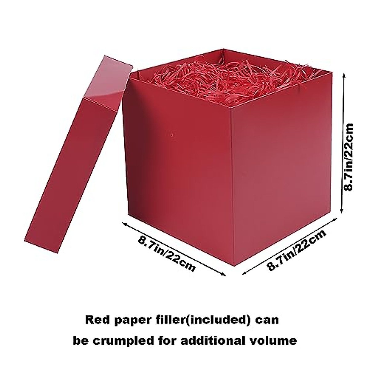 Elephant-package Medium Gift Box with Lids, Ribbon and Paper Filler, for Birthdays, Christmas, Valentine's Day， Present Packing - Collapsible, 8.7", 1 Pack, Red