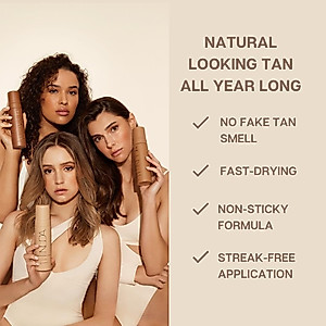 Nuda Self Tanning Mousse | Lightweight Sunless Tanning Lotion | Cruelty Free Body Self Tanner Mousse with Natural Ingredients | Bronzing Lotion at Home (190mL, Dark)