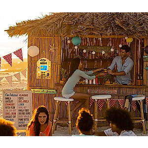 FLYAB Funny Patio Decor Sig Welcome to Our Paradise Sign 8"x12" Patio Decoration Sign Outdoor Pool Backyard Bar Sign Farmhouse Sign Plaque for Backyard Home Wall Decoration