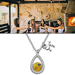 AKTAP SGRho Gift SGRho Sorority Paraphernalia Gift Greek Sorority Sister Jewelry For Women Girl (Yellow Sigma Gamma E)